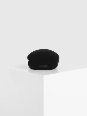 Manière De Voir Amos Wool Flat Cap - Black