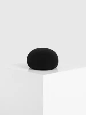 Manière De Voir Amos Wool Flat Cap - Black