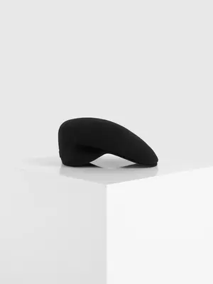 Manière De Voir Amos Wool Flat Cap - Black