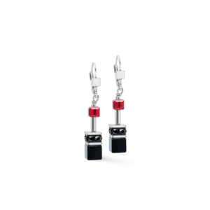 COEUR DE LION Geocube® Iconic Drop Earrings - Noir Silver
