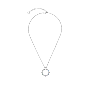 COEUR DE LION Necklace Soft Cube Circle Glow - Ocean Silver