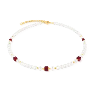 COEUR DE LION Cocktail Pearls Necklace Ruby