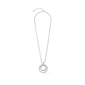COEUR DE LION Necklace Circle Duo Multicolor Silver