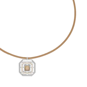 COEUR DE LION Necklace Amulet Icon Frame Soft - Sand Silver