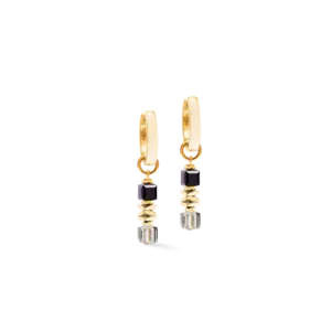 COEUR DE LION Hoop Earrings Wave Cube Flow - Black-gold