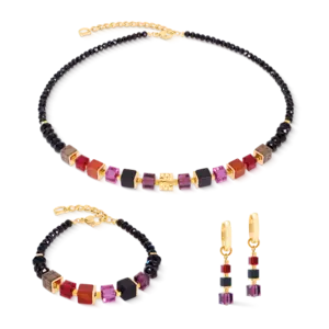 COEUR DE LION Bracelet Cube Mix Precious Berry Gold