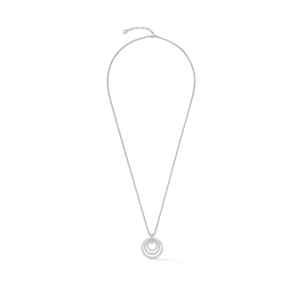 COEUR DE LION Necklace Circle Trio Crystal - Silver