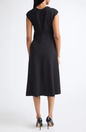 Emporio Armani Punto Milano V-neck Midi Dress