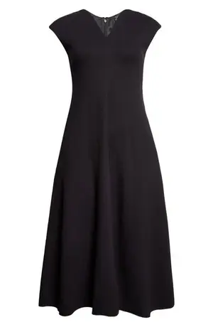 Emporio Armani Punto Milano V-neck Midi Dress