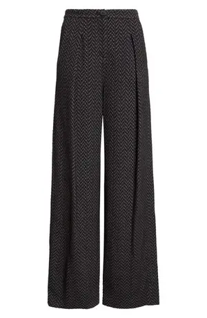 Emporio Armani Chevron Jersey Wide Leg Pants