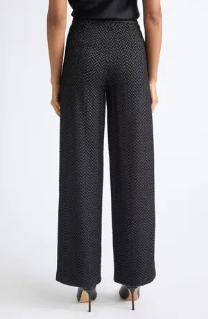 Emporio Armani Chevron Jersey Wide Leg Pants