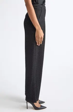 Emporio Armani Chevron Jersey Wide Leg Pants