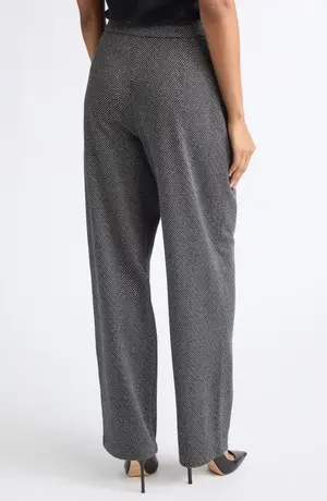 Emporio Armani Chevron Jacquard Wide Leg Pants