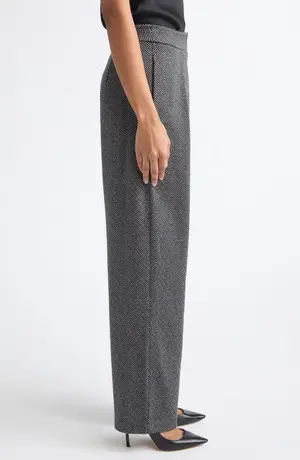 Emporio Armani Chevron Jacquard Wide Leg Pants