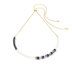 COEUR DE LION Precious Fusion Offset Slider Necklace Onyx - Black-white