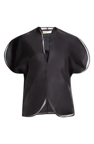 Khaite Briar Silk Organza Top - Black
