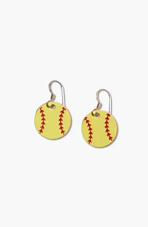 NICKEL & SUEDE Mini Softball Slugger Earrings - Yellow