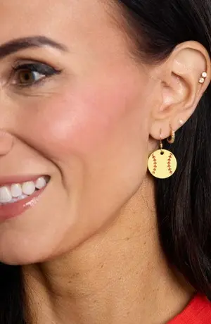 NICKEL & SUEDE Mini Softball Slugger Earrings - Yellow