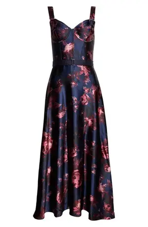Erdem Floral Duchesse Satin Corset Dress