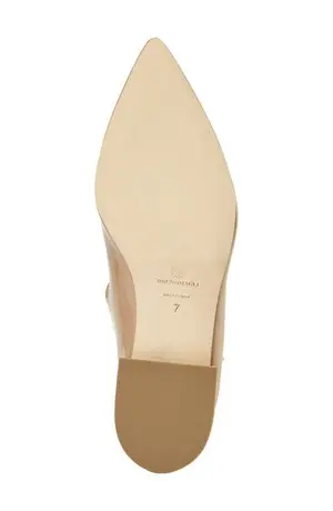 Bruno Magli Jianna Leather T-strap Mary Jane Flat - Biscuit