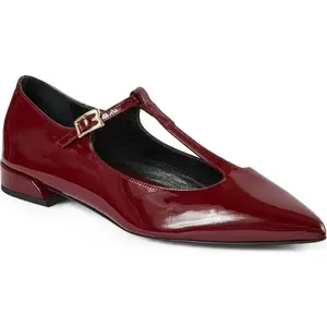 Bruno Magli Jianna Leather T-strap Mary Jane Flat - Bordeaux