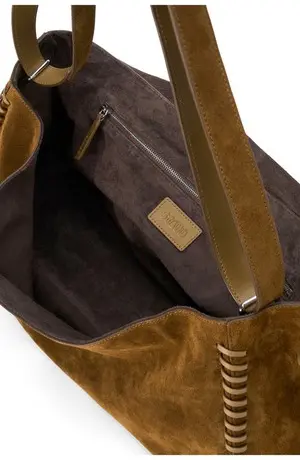 Staud Harlow Leather Messenger Bag