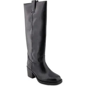 SHU SHOP Zadie Faux Leather Knee High Boot - Black