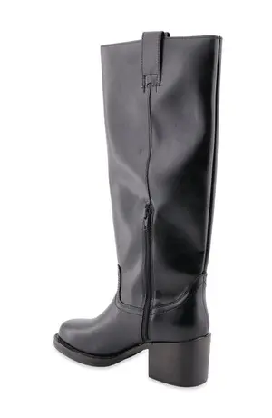 SHU SHOP Zadie Faux Leather Knee High Boot - Black