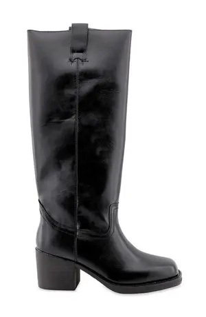 SHU SHOP Zadie Faux Leather Knee High Boot - Black