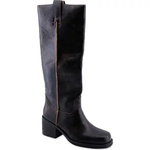 SHU SHOP Zadie Faux Leather Knee High Boot - Brown