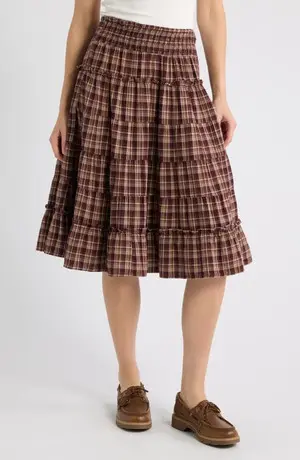 BDG URBAN OUTFITTERS Ella Tiered Midi Skirt