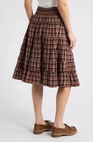 BDG URBAN OUTFITTERS Ella Tiered Midi Skirt