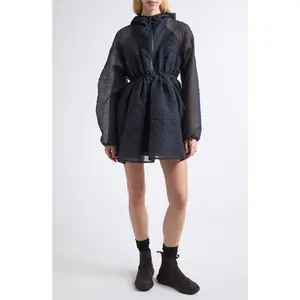 Cecilie Bahnsen Freesia Brodia Matelass Quarter Zip Minidress