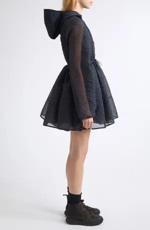 Cecilie Bahnsen Freesia Brodia Matelass Quarter Zip Minidress