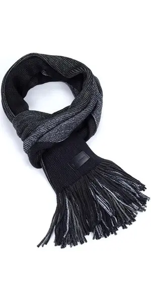 MIO MARINO King Striped Knit Scarf Multi Medium Blue