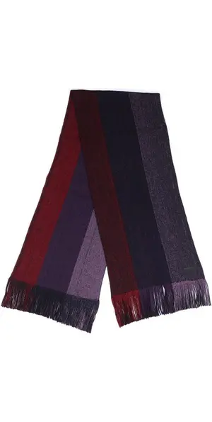 MIO MARINO King Striped Knit Scarf - Multi Purple