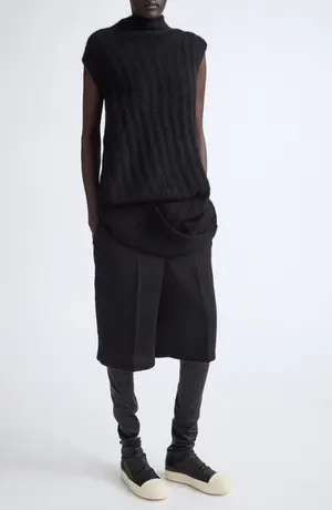 Rick Owens Babel Cashmere & Silk Ribbed Sweater - Black