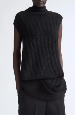RICK OWENS Babel Cashmere & Silk Ribbed Sweater