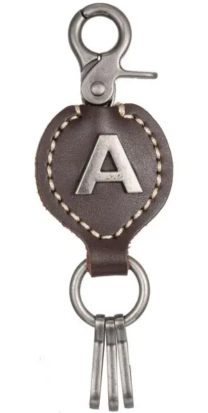 MIO MARINO Monogram Genuine Leather Keychain