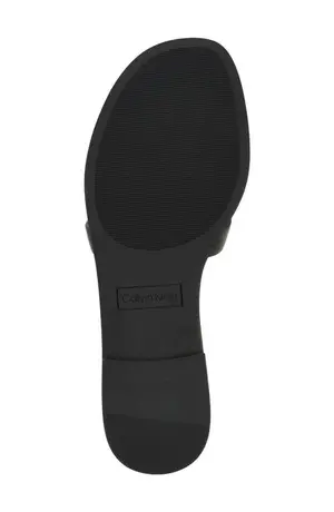 Calvin Klein Karra Faux Leather Slide Sandal - Black