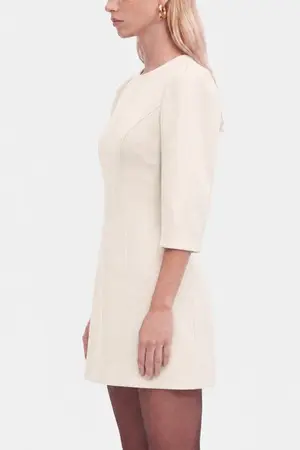 NOCTURNE Balloon Sleeve Seam Detail Mini Dress - Ivory