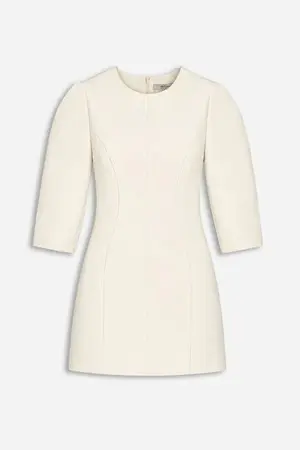 NOCTURNE Balloon Sleeve Seam Detail Mini Dress - Ivory