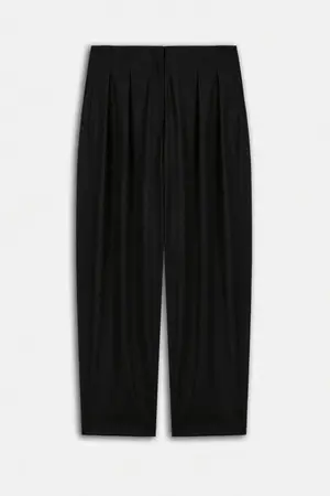 NOCTURNE Double Pleat Belted Trousers - Black