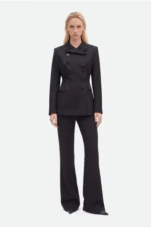 NOCTURNE Padded Shoulder Double Breasted Jacket