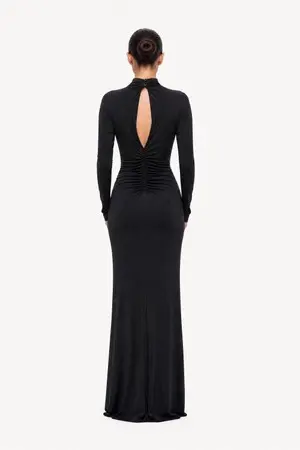 NOCTURNE Stone Detail Draped Maxi Dress