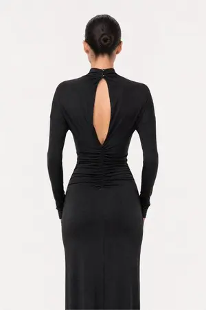 NOCTURNE Stone Detail Draped Maxi Dress