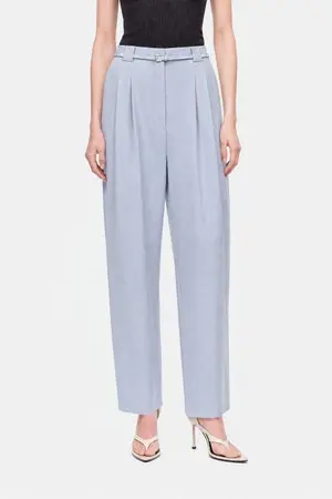 NOCTURNE Belt Detail Double Pleat Trousers - Blue