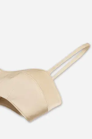 NOCTURNE String Strap Crop Top - Beige