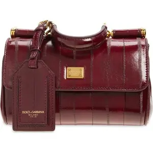 Dolce & Gabbana Small Sicily Anguilla Eel Skin Top Handle Bag