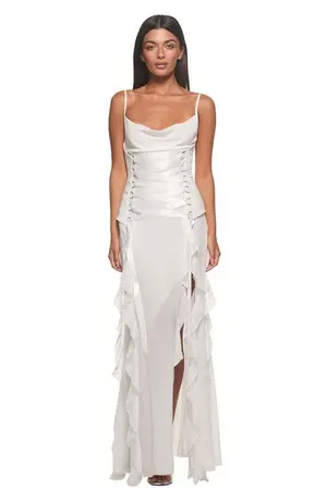 I.AM.GIA Marlette 2.0 Lace-up Ruffled Maxi Dress